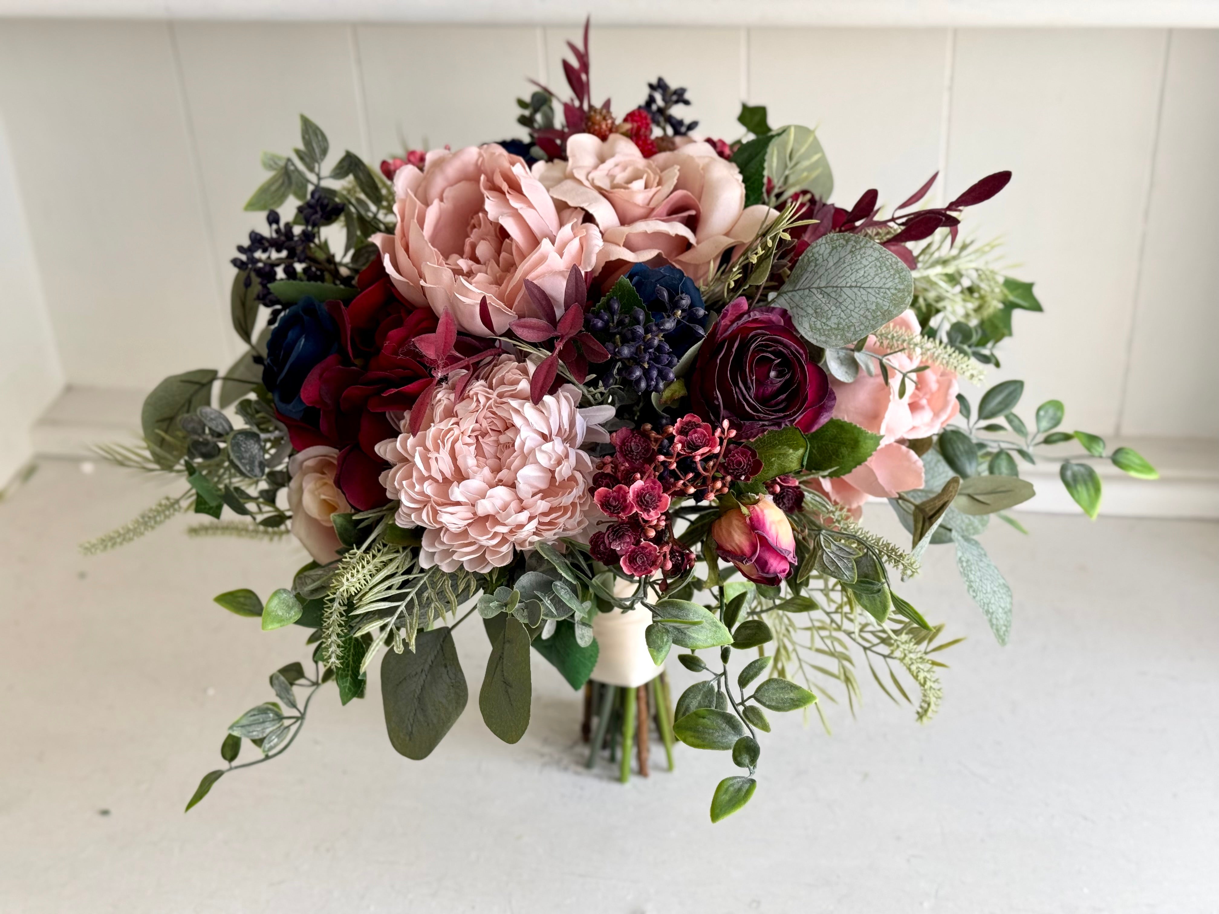 Navy and burgundy wedding flowers 60 photos - Astyledwedding.com